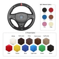 China Soft Hand Stitching Suede Leather Steering Wheel Cover for BMW 1 Series 3 Series E82 E87 E88 E90 LCI M3 E92 E92 125i 325i 335i for sale