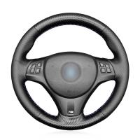 China Matte Carbon Leather Steering Wheel Cover for BMW 3 Series E82 E87 E88 E90 LCI E91 M3 E92 125i 325i 335i for sale