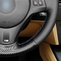 China Matte Carbon Leather Steering Wheel Cover for BMW 3 Series E82 E87 E88 E90 LCI E91 M3 E92 125i 325i 335i for sale