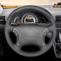 China Custom Suede Leather Steering Wheel Cover for Mercedes-Benz C-Class 2001-2007 in White for sale