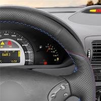 China Custom Suede Leather Steering Wheel Cover for Mercedes-Benz C-Class 2001-2007 in White for sale