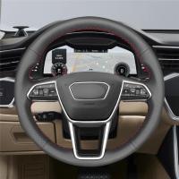 China Custom Leather Hand Sewing Steering Wheel Cover for Audi A6 Allroad Avant C8 A7 Sportback K8 2018 2019 for sale
