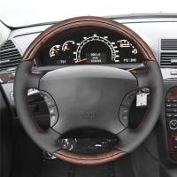 China Custom Steering Wheel Cover for Mercedes Benz W220 W215 S430 S500 CL500 2000 2001 2002 2003 2004 20*15*7cm for sale