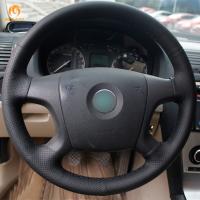China Black Leather Steering Wheel Cover for Old Skoda Octavia 2005-2009 Fabia 2005-2010 for sale