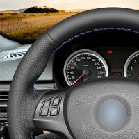 China Red Threaded Steering Wheel Cover for BMW 3 Series E82 E87 E88 E90 LCI E91 M3 E92 E93 125i 325i 335i for sale