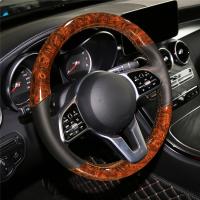 China Mercedes-Benz A B C E CLS GLE Class EQC 202 2018 2019 2020 Black Leather Steering Wheel Cover for sale