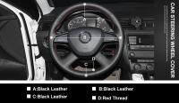 China Hand Sewing Leather Steering Wheel Cover for Skoda Octavia Fabia Yeti Superb Rapid 2013-2016 for sale