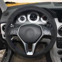 China Suede Black Custom Steering Wheel Cover For Mercedes Benz A GLA C CLA Class 2013-2016 for sale