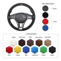 China Suede Black Custom Steering Wheel Cover For Mercedes Benz A GLA C CLA Class 2013-2016 for sale