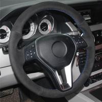 China Suede Black Custom Steering Wheel Cover For Mercedes Benz A GLA C CLA Class 2013-2016 for sale