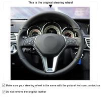 China Suede Black Custom Steering Wheel Cover For Mercedes Benz A GLA C CLA Class 2013-2016 for sale