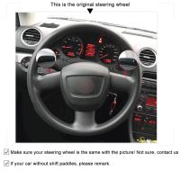 China Black Artificial Leather Custom Steering Wheel Cover for Audi A3 8P A4 B8 A5 2005-2013 for sale