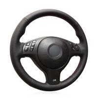 China White Thread Hand Stitched Steering Wheel Cover for BMW M3 M5 E36 E46 E39 E53 E31 X5 330i 540i 525i 530i 330Ci 6 Speed for sale