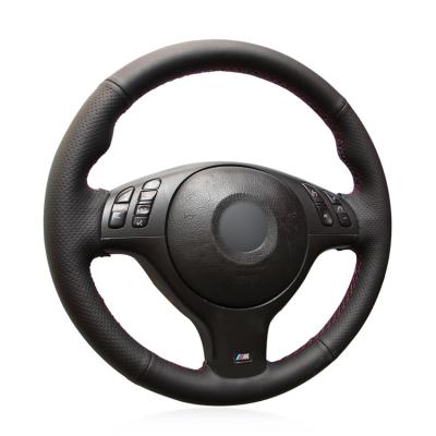 China White Thread Hand Stitched Steering Wheel Cover for BMW M3 M5 E36 E46 E39 E53 E31 X5 330i 540i 525i 530i 330Ci 6 Speed for sale