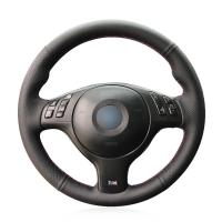 China White Thread Hand Stitched Steering Wheel Cover for BMW M3 M5 E36 E46 E39 E53 E31 X5 330i 540i 525i 530i 330Ci 6 Speed for sale