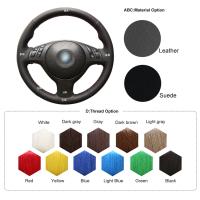 China White Thread Hand Stitched Steering Wheel Cover for BMW M3 M5 E36 E46 E39 E53 E31 X5 330i 540i 525i 530i 330Ci 6 Speed for sale