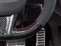 China Soft Suede Carbon Steering Wheel Cover for Seat Leon 2009 2010 2011 2012 Hand Sewing for sale