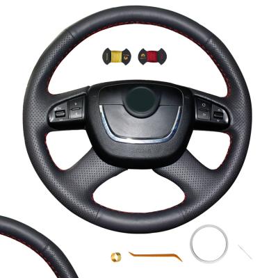 China Skoda Octavia a5 Superb Fabia 2012 2013 2014 Artificial Leather Steering Wheel Cover for sale
