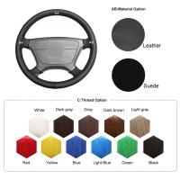 China Green Thread Leather Steering Wheel Wrap for Mercedes Benz W140 S320 350 420 1994-1995 for sale