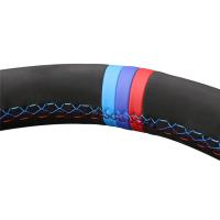 China 3-Spoke Wheel Custom Hand Stitching Suede Leather Steering Cover for BMW F07 F12 F13 for sale