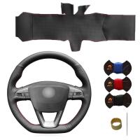 China Seat Leon ST Cupra R 2013-2019 Ateca Cupra FR Ibiza Cupra PU Leather Steering Wheel Cover for sale