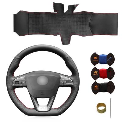 China Seat Leon ST Cupra R 2013-2019 Ateca Cupra FR Ibiza Cupra PU Leather Steering Wheel Cover for sale