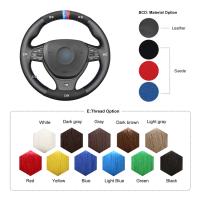 China 3-Spoke Wheel Custom Hand Stitching Suede Leather Steering Cover for BMW F07 F12 F13 for sale