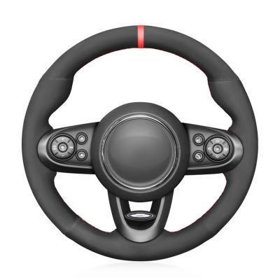 China Suede Steering Wheel Cover for Mini Hatchback JCW F56 Clubman Convertible Countryman Cooper Black for sale