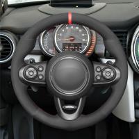 China Suede Steering Wheel Cover for Mini Hatchback JCW F56 Clubman Convertible Countryman Cooper Black for sale