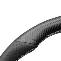 China VW Golf 6 GTI MK6 Polo Scirocco R Passat CC R-Line Matt Carbon Leather Steering Wheel Cover for sale