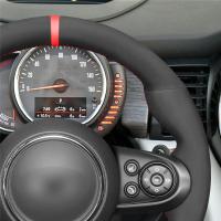 China Suede Steering Wheel Cover for Mini Hatchback JCW F56 Clubman Convertible Countryman Cooper Black for sale