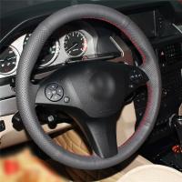 China 20*15*7cm Hand Sewing PU Leather Steering Wheel Cover for Mercedes Benz C180 C200 C350 C300 CLS 280 300 350 500 GLK 300 2008 2009 2010 for sale