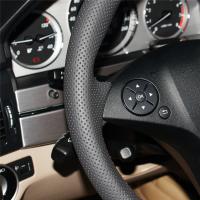 China 20*15*7cm Hand Sewing PU Leather Steering Wheel Cover for Mercedes Benz C180 C200 C350 C300 CLS 280 300 350 500 GLK 300 2008 2009 2010 for sale