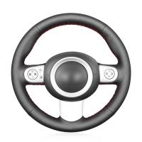 China Mini R50 R52 R53 LCI Hatchback Convertible Hand Stitched Leather Steering Wheel Cover for sale