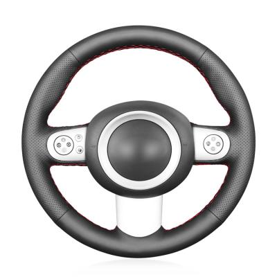 China Mini R50 R52 R53 LCI Hatchback Convertible Hand Stitched Leather Steering Wheel Cover for sale