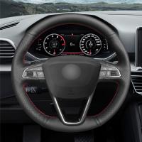 China Seat Leon 5F Mk3 MK2 FR 1999-2019 Stylish Leather Steering Wheel Cover Hand Stitching for sale