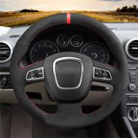 China Hand Sewing Soft Suede Steering Wheel Cover for Audi A3 8P Sportback A4 B8 Avant A5 A8 Q5 Q7 S4 S5 S6 S8 RS4 for sale