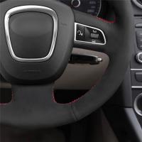 China Hand Sewing Soft Suede Steering Wheel Cover for Audi A3 8P Sportback A4 B8 Avant A5 A8 Q5 Q7 S4 S5 S6 S8 RS4 for sale