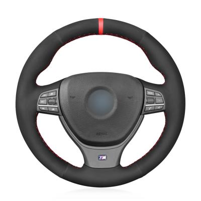 China Black Soft Suede Steering Wheel Cover for BMW M Sport F10 M5 F11 Touring F07 F12 F13 F06 F01 F02 for sale
