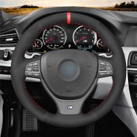 China Black Soft Suede Steering Wheel Cover for BMW M Sport F10 M5 F11 Touring F07 F12 F13 F06 F01 F02 for sale