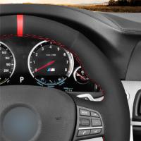 China Black Soft Suede Steering Wheel Cover for BMW M Sport F10 M5 F11 Touring F07 F12 F13 F06 F01 F02 for sale