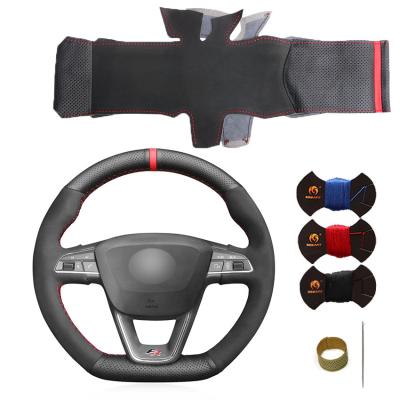 China Customized Red Car Steering Wheel Cover for Seat Ateca Cupra Ateca FR Ibiza 2016-2019 for sale