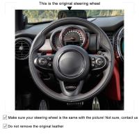 China Mini Hatchback F56 JCW Clubman Convertible Countryman Handmade PU Leather Steering Wheel Cover for sale