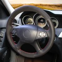 China Maroon Steering Wheel Cover for Mercedes Benz W204 2007-2010 C280 C230 C180 C260 C200 C300 for sale