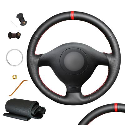 China Coffee Suede Custom Steering Wheel Cover for VW Golf 4 Passat B5 Polo Bora GTI Jetta for sale