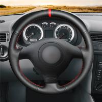 China Coffee Suede Custom Steering Wheel Cover for VW Golf 4 Passat B5 Polo Bora GTI Jetta for sale