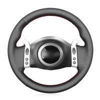 China Mini Cooper Hatchback R50 R52 R53 2001-2006 Convertible 2004-2008 Gray Thread Steering Wheel Cover for sale