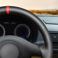 China Coffee Suede Custom Steering Wheel Cover for VW Golf 4 Passat B5 Polo Bora GTI Jetta for sale
