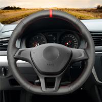 China Hand Sewing Artificial Leather Steering Wheel Cover for VW Golf 7 Mk7 Polo Up Jetta Passat B8 Tiguan Sharan Touran for sale
