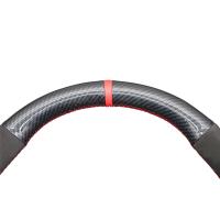 China VW Golf Plus Tiguan Passat CC Touran Jetta Sharan EOS Caddy Carbon Suede Steering Wheel Cover for sale